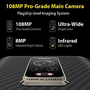 Ulefone Armor 17 Pro Rugged Cell Phone 4G, Helio G99 13+256GB, 108MP Pro Camera, 120Hz Display, 66W Quick Charge, Work with Magnetic Accessories, Android 12 Unlocked Smartphone, 2.4/5G WiFi 6