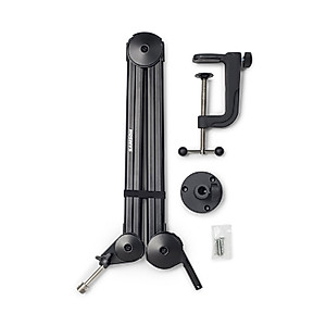 Samson Podcasting Kit with Q2U USB/XLR Dynamic Microphone, SR850 Studio Headphones and MBA28 Desktop Boom Arm Stand,Grey