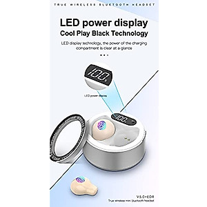 Loluka Invisible Earbuds LED Power Display Wireless Waterproof Touch Control Tiny Earbuds for Small Ears Bluetooth 5.0 Smallest for Music