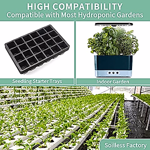 100 Pack Grow Sponges, Replacement Root Growth Sponges Seed Pods Compatible with AeroGarden, Seedling Starter Sponges Kit for Hydroponic Indoor Garden System, Growing Medium with 20pcs Plant Labels