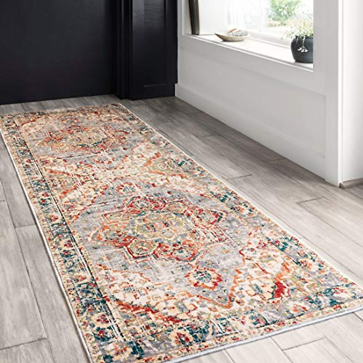 Loloi II Isadora Collection ISA-02 Oatmeal/Multi, Transitional 8'-11" x 12' Area Rug