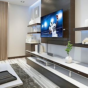 Monster Essentials Directional Fiber Optic HDMI 2.1-48 Gbps Active Optical Cable Featuring Aluminum Extrusion Connector - Supports 8K @ 60HZ, 4K @ 120HZ, Premium Certified, V-Grip, 50ft