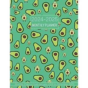2024-2025 avocado monthly planner: two years (January 2024 to December 2025) with Federal Holidays ,Schedule Organizer