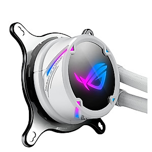ASUS ROG Strix LC RGB White Edition All-in-One Liquid CPU Cooler (Aura Sync, 3X ROG 120mm Addressable RGB Radiator Fans, White) 360mm