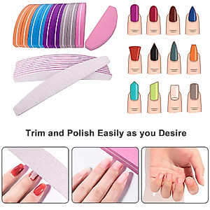 Nail File and Buffer (20 Pcs), Buffer Block Nail Files Double Sided 100/180 Grit for Acrylic and Natural Nails, fingernail Emery Board Buffing Blocks Manicure Set Nail Care kit Tool Halfmoon Arc