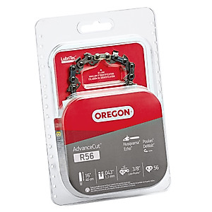 Oregon R56 AdvanceCut Chainsaw Chain for 16-Inch Bar -56 Drive Links – low-kickback chain fits Greenworks, Makita, EGO, DeWalt and more