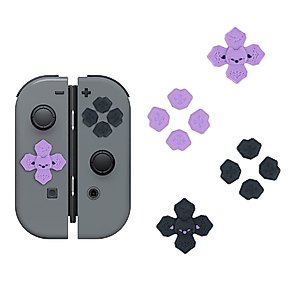 GeekShare Halloween Silicone Pastel Cross D-Pad Button Caps Set - ABXY Key Buttons Sticker Compatible with Nintendo Switch/OLED Joy-Con (Spooky Cat)