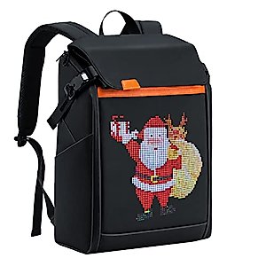 Gelrova Laptop Backpack with LED Display, DIY Fashion Backpack, Waterproof Cycling Hiking Travel Backpack with LED Turn Signal, Gift for Men Women Fits 15.6 Inch Laptop (Black)