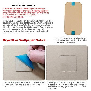 Miwoowim 4 Pcs Cat Scratcher Wall Mounted Scratch Pad +Cat Scratcher Box Door Cat Nail File Scratcher for Wall Modern Cute Cardboard Vertical Cat Scratching Post, Furniture Protector