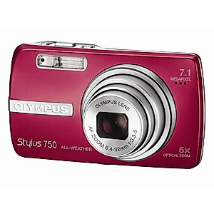 Olympus Stylus 750 7.1MP Digital Camera with Digital Image Stabilized 5x Optical Zoom and CCD Shift Stabilization (Red)