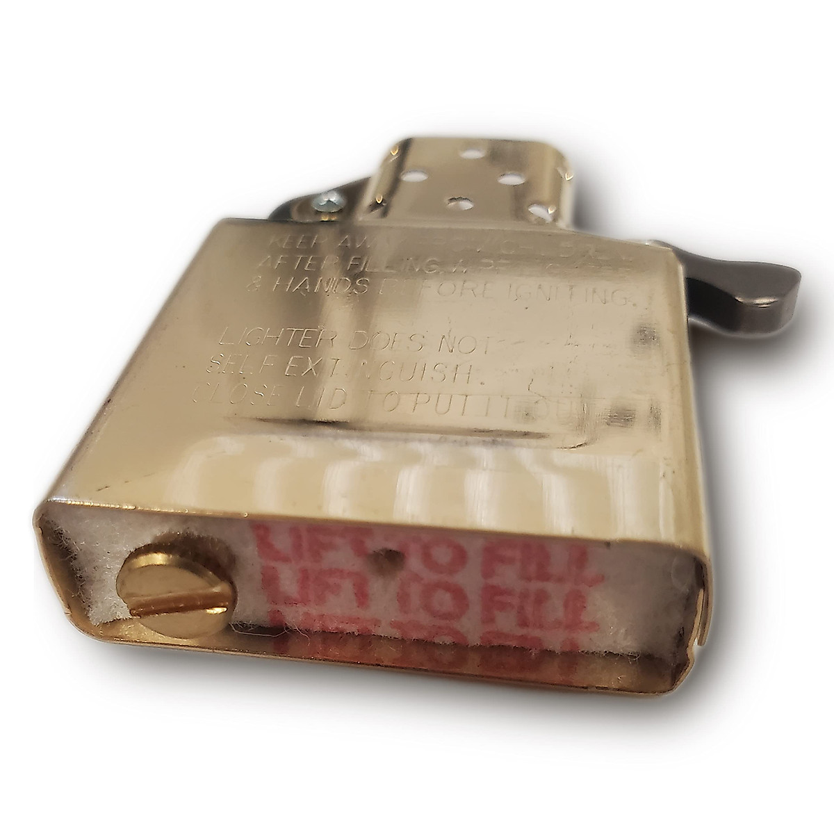 Zippo Inside Guts Brass Finish (No Outside Case) Only Inside Insert