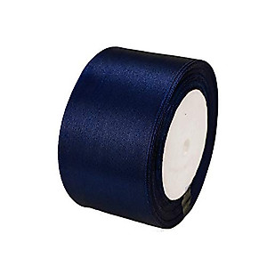 ATRBB 25 Yards 2 inches Wide Satin Ribbon Perfect for Wedding,Handmade Bows and Gift Wrapping (Navy)