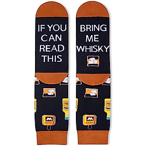 Zmart Whiskey Drinker Gifts for Men - Crazy Alcohol Socks Gifts for Whiskey Bourbon Lovers, Father's Day Drinking Gifts Ideas for Dad