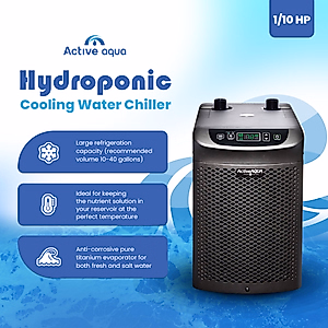 Active Aqua Hydroponic Water Chiller Cooling System with Remote Control and Freestanding Mounting type for Home and Kitchen, Black