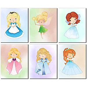 Ultimate Princess and Heroine Kids Art Prints - Set of 24 Original (8 inches x 10 inches) Watercolor Photos