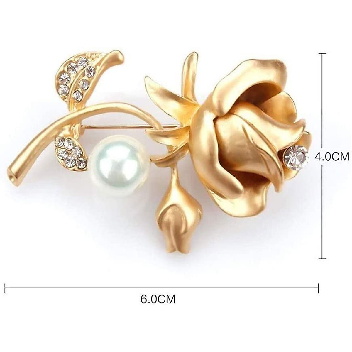 Brooches Brooch Pin Rhinestone Pearl Brooch Floral Diamond Brooch Girl Lady Jewelry Wedding Party Birthday Gift Gold Bow Gold Silver