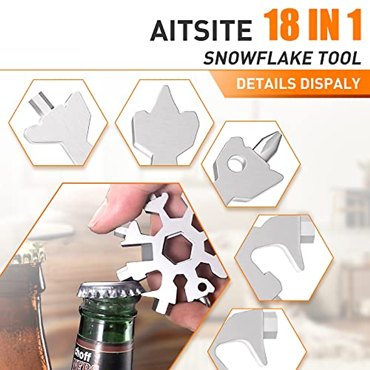 Stocking Stuffers Gifts for Men, 18-in-1 Snowflake Multitool and Universa Socket Christmas Gifts for Men, Cool Gadgets Tools for Men, Gifts for Dad Husband, Boyfriend, Unique Dad Gifts from Daughter