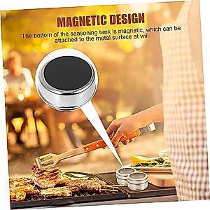 INOOMP 4pcs Stainless Steel Seasoning Jar Dispenser Container Magnetic Container Metal Container Metal Seasoning Shakers Rub Container Tins Stainless Steel Shaker Pepper Shakers Sugar Jar