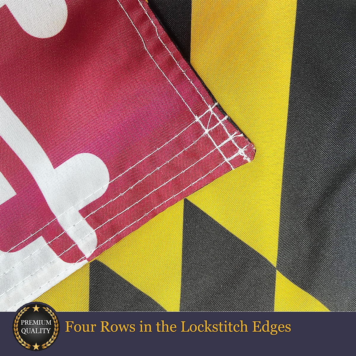 Homissor Maryland Flag 12x18 Inch Double Side MD State Flag Small Maryland Boat Flags Durable Banner with Grommets for Outdoor Indoor