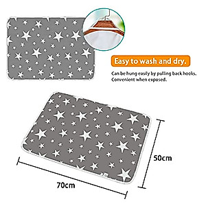 2 Pack Baby Diaper Changing Pad Maveek 19.6'' X 27.5'' Waterproof Changing Mat Portable Diaper Pad Travel Changing Mat Foldable Absorbent Mats for Home and Outdoor(2Grey)