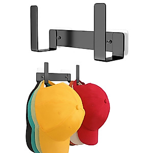 XQXA 1-Pack Hat Rack for Baseball Caps, Stainless Steel Hat Organizer for Baseball Cap, Hat Holder Storage, Hat Hanger Strong Adhesive/Wall Drilled for Door, Bedroom, Closet