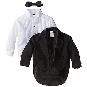 Joey Couture Baby Boys' Tuxedo Suit Tail, Black, 12 Months/Medium