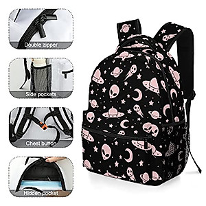 Alien Print Backpack Print Work Leisure Travel Schoolbag Adjustable Practical Gift Unisex Laptop Backpack