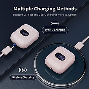 Bluetooth Headphones Wireless Earbuds with Wireless Charging Case Dual Digital Display
