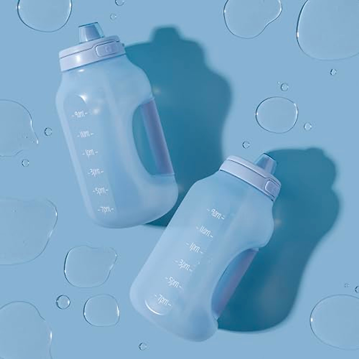 Ello Hydra 64oz Half Gallon Water Jug with Handle and Motivational Time Markers for All Day Hydration, Plastic Reusable Water Bottle with Straw and Locking, Leak Proof Lid, BPA Free, Halogen Blue