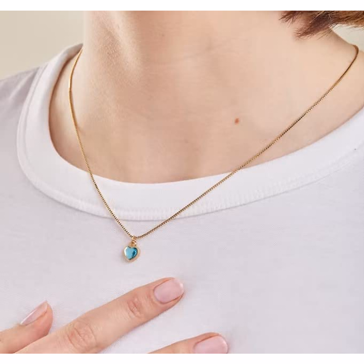 Alex and Ani Birthstones Adjustable Necklace for Women, March, Blue Aquamarine Crystal Infusion Heart Pendant, Shiny Gold Finish, 16.5 to 18.5 in