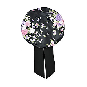 Silk Bonnet Satin Bonnet for Sleeping Curly Hair Cover Sleep Cap Silk Night Caps for Women Large Silk Sleep Bonnet with Tie