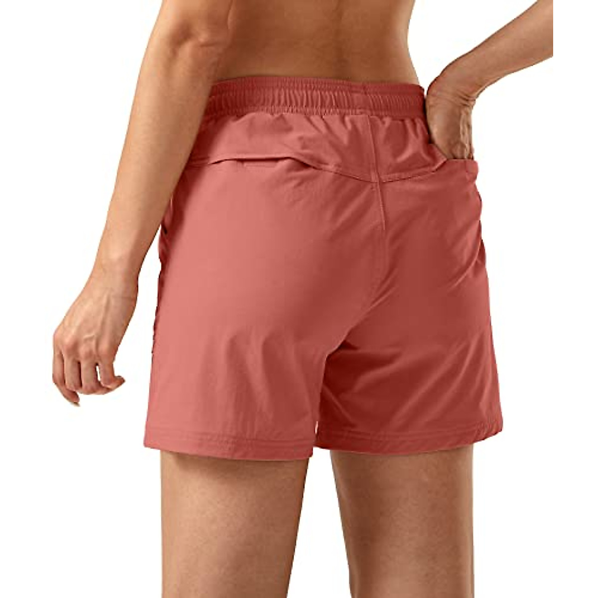 G Gradual Women's 5" Hiking Cargo Shorts Quick Dry Athletic Shorts for Women with Pockets for Golf Workout Walking(Brick Red M)