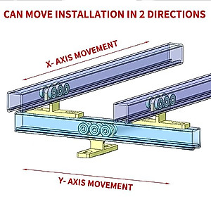 HEYXI Solid Steel T Shaped Pulley Track Wheel Trolley Assembly Smooth for 1-5/8" Width Channel 540lbs Load Capacity