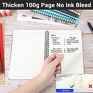 EUSOAR A5 Spiral Notebook, 6 Pack 5.5" x 8.3" 120 Pages Lined Travel Writing Notebooks Journal, Memo Notepad Sketchbook, Students College Office Business Subject Diary Ruled Spiral Book Journal