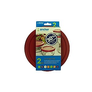 Anchor Hocking 30% Stronger Replacement Lid 2 x 7 Cup / 1.7 L / 1.75 qt, Red, Round, Improved