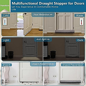 Anze Under Door Draft Stopper 40 inch Triangular Heavy Duty Draft Blocker Bottom Seal Noise Air Guard for Doors and Windows, Gray