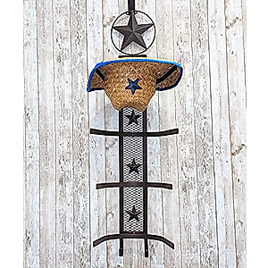 BestGiftEver Metal Star 4 Cowboy Hat Rack Fold-Up Wall Hanging Decoration Rustic Western Style