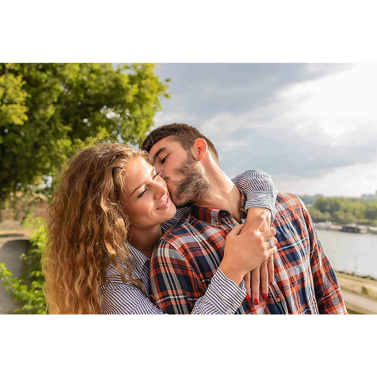 VQYSKO 8mm Cubic Zirconia Wedding Band for Women - 316L Stainless Steel 5 Rows CZ Simulated Diamond Eternity Rings, Color+Silver, Size 10