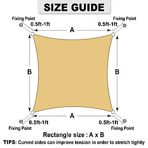 OutdoorLines Rectangle Sun Shade Sails for Patios 10 x 13 ft  Sun UV Blocking Outdoor Canopy, Sunshades for Backyard, Lawn and Garden and All Outdoor Activities, Sand