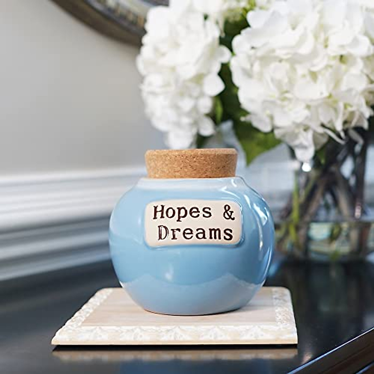 Cottage Creek Hopes and Dreams Jar, Ceramic Keepsake Jar, Wedding Wishes, Friend Gifts