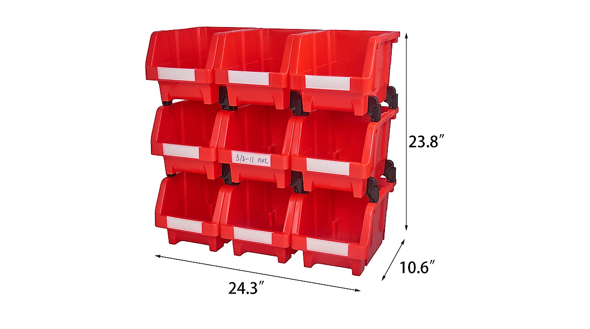 Aerkaa Large Red Storage Bins – Pack of 9