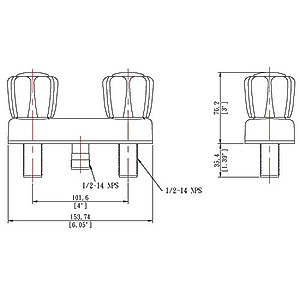 Laguna Brass 3330ACP Mobile Home Two Handle Non-Metallic 4" Shower Valve Chrome Finish