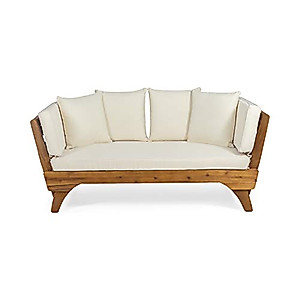 Christopher Knight Home Patrick Outdoor Acacia Wood Expandable Daybed with Water Resistant Cushions, Teak