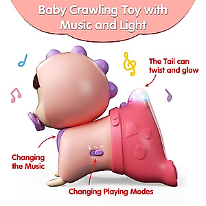 UNIH Baby Toys 6 to 12 Months Music & Light Infant Toys, Baby Crawling Toys 6 Month Old Baby Girl Toys, Tummy Time Toys for 1 Year Old Girl