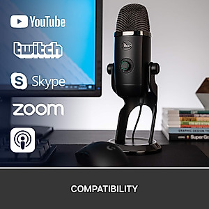 Blue Yeti X Professional Condenser USB Microphone with High-Res Metering, LED Lighting & Blue Voice Effects for Gaming, Streaming & Podcasting On PC & Mac (Renewed)