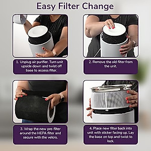 Hunter Fan Company HP670 True HEPA Air Purifier for Allergies, Removes Dust, Smoke, Mold, and Pollen, Covers up to 195 Sq. Ft., Digital Tall Tower, White