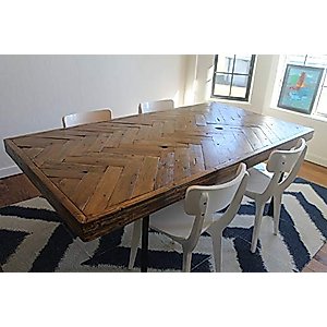 Reclaimed Wood Herringbone Dining Table - Made to Order