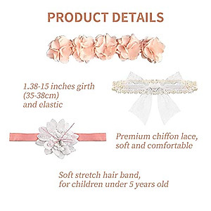 MEISO 10 Pcs Baby Girls Headbands Super Stretchy Headband and Bows for Newborn Lace Petals Flower Hair Accessories Baby Girl Gift