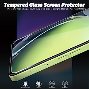 Orzero (3 Pack Compatible for OnePlus Nord N30 5G Tempered Glass Screen Protector, Protector De Pantalla 2.5D Arc Edges 9H Anti-Scratch HD Bubble-Free