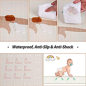 Play Mat, TopMade Folding Baby Playmat Reversible Kid Crawling Play Mat Waterproof Soft Foldable Mat Large Foam Floor Gym Activity Carpet NonToxic Portable Tummy Time Playroom Mat for Infant Toddler